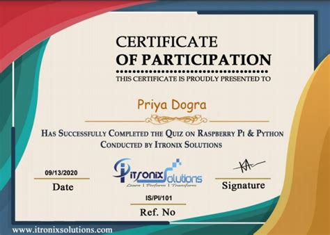 Raspberry Pi And Python Quiz Certificate Itronix Solutions Priya Dogra Raspberry Pi And Python Quiz Certificate Itronix Solutions Priya Dogra