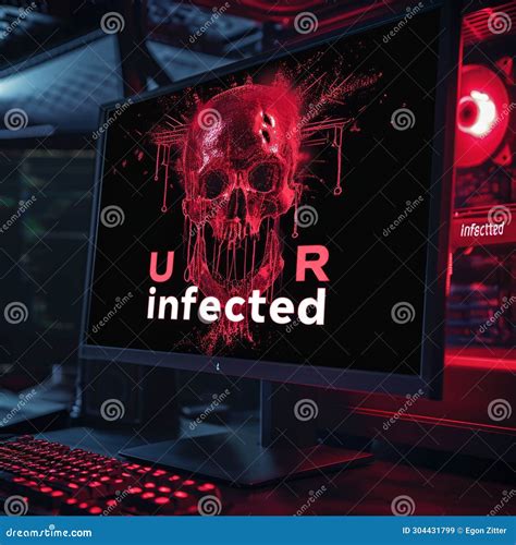 Computer Monitor Showing Virus Alert Stock Illustration Illustration Of Performance Showing