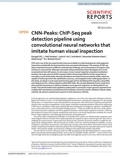Pdf Cnn Peaks Chip Seq Peak Detection Pipeline Using Convolutional Neural Networks That