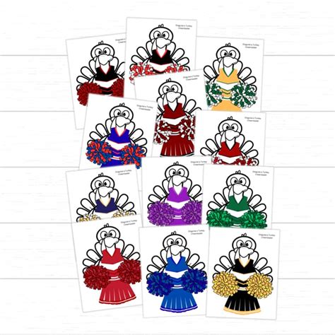 Disguise A Turkey Cheerleader Uniform Printable Pack Tpt