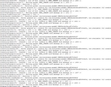 is it necessary to display the logs about received packet and server