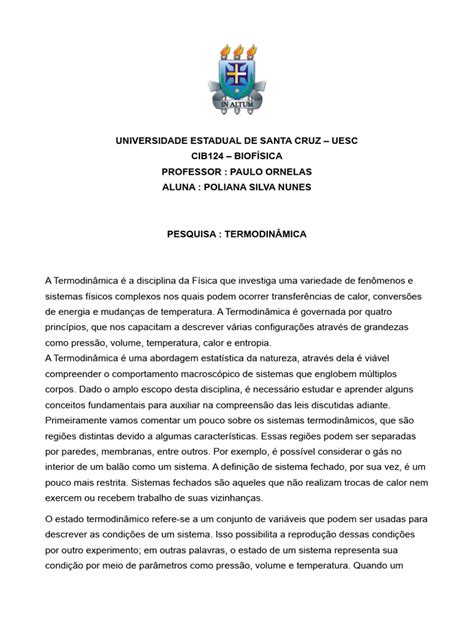 Termodinâmica Pdf Termodinâmica Temperatura