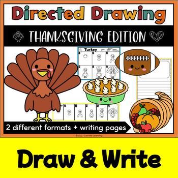 Thanksgiving Edition Directed Drawing Draw Write Task Cards TPT