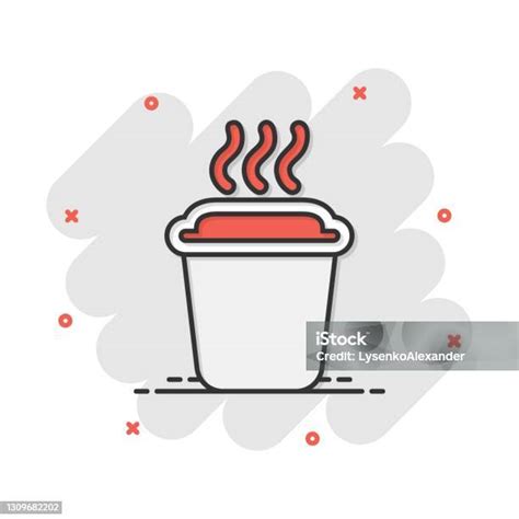 커피 만화 스타일의 티 컵 아이콘 커피 머그잔 벡터 만화 일러스트 그림 그림 음료 비즈니스 컨셉 스플래시 효과 가리기에 대한 스톡 벡터 아트 및 기타 이미지 Istock