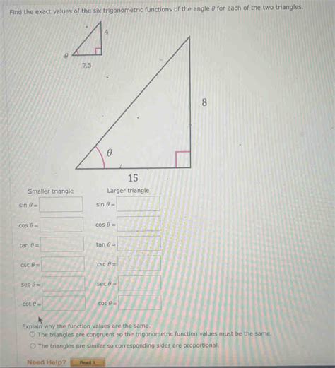 solved find the exact values of the six trigonometric functions of the