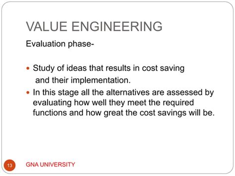 Value Engineering Analysis Ppt Ppt