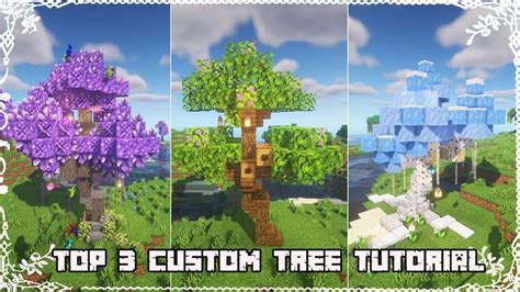 Top 3 Custom Tree Designs 🌲🌲🌲[minecraft Tutorial] Minecraft Tutorial