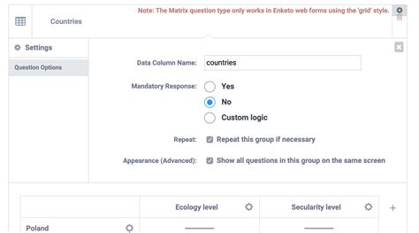 Remove Repeat Checkbox For Question Matrix Issue Kobotoolbox Kpi GitHub