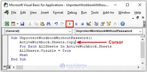 Excel Vba Unprotect Workbook Without Password 2 Examples