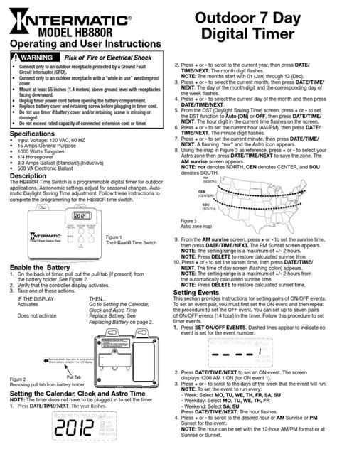 Intermatic Timer Hb880r Instructions Pdf