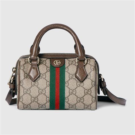 Mini Bauletto Ophidia In Tessuto Gg Beige E Marrone Gucci® It