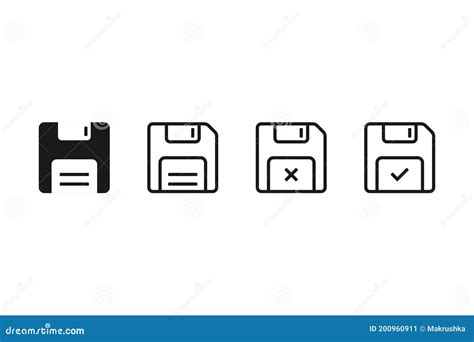 Floppy Disk Icon Save File Symbol Retro File Storage Backup Archive Sign Floppy Disk Memory