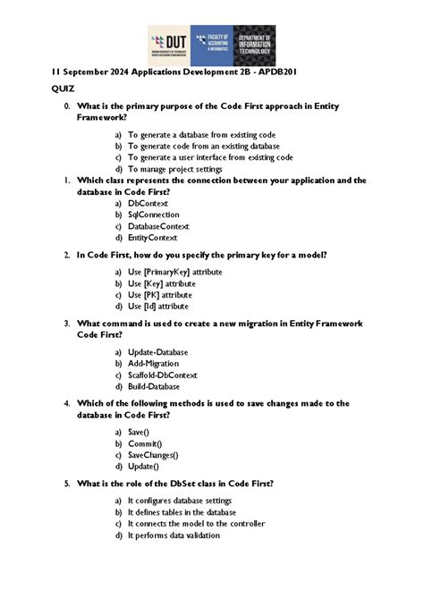 Quiz Code First Entity Framework Data Annotations