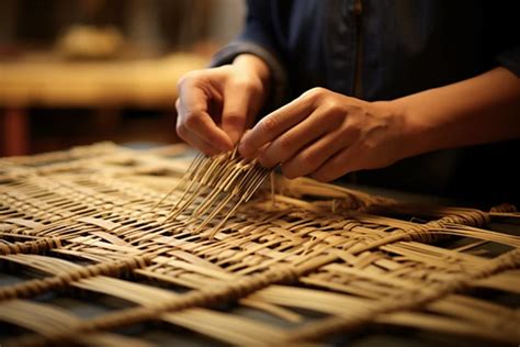 手艺人传统手工编织工艺竹编摄影图 花瓣网