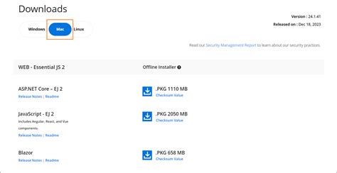 Downloading Syncfusion® Xamarin Mac Installer Syncfusion®