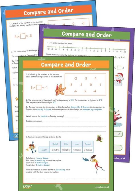 Negative Numbers Summer Term — Small Step 4 Year 5 Cgp Plus Worksheets Library