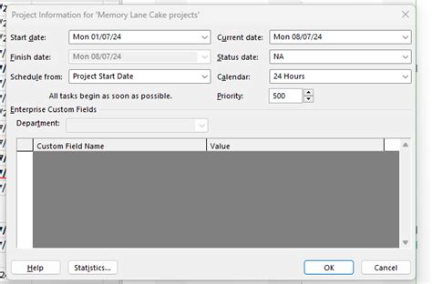 Task Start And End Dates Not Calculating Correctly In Microsoft Project