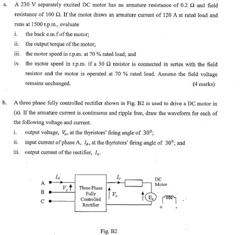 Solved A 230 V Separately Excited Dc Motor Has An Armature Resistance