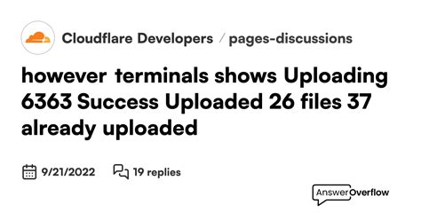 However Terminals Shows 🌏 Uploading 6363 Success Uploaded 26
