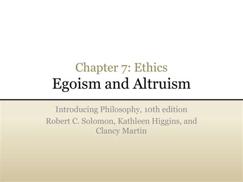 egoism and altruism