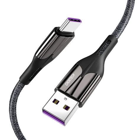 Choetech 25W USB A To Type C Fast Charging Cable Black