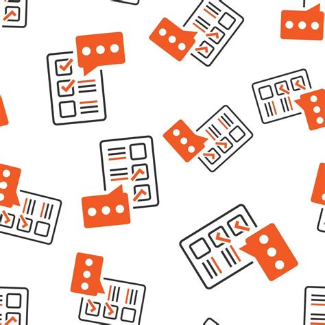 Checklist Document Sign Icon Seamless Pattern Background Survey Vector Illustration On White