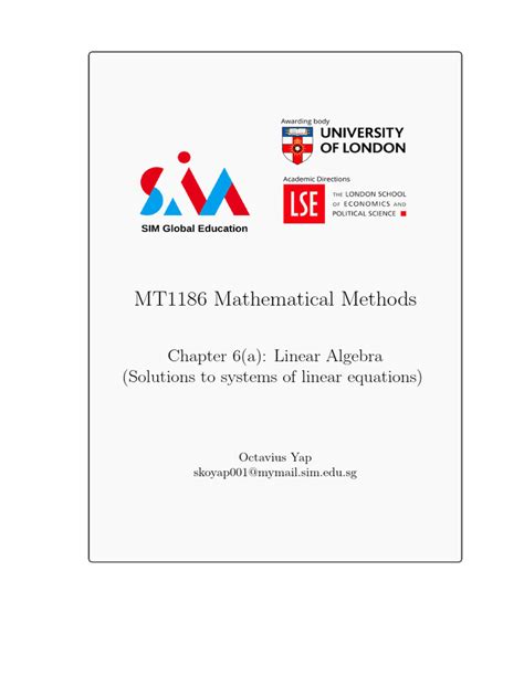 06 A Linear Algebra Row Operation Sc Pdf Matrix Mathematics Determinant