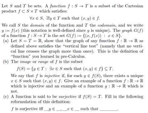 Solved Let S And T Be Sets A Function F S T Is A Chegg Com