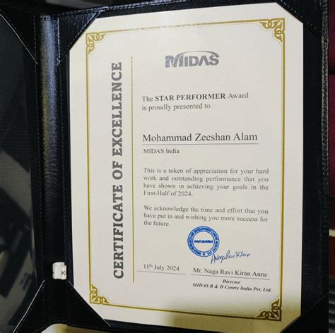 Mohammad Zeeshan Alam On Linkedin Starperformer Achievement