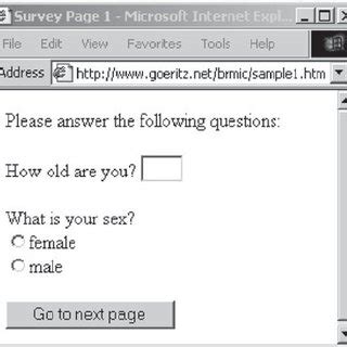 Browser View Of Example One Page HTML Form Sample Htm Download Scientific Diagram