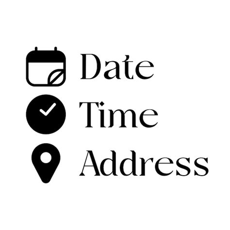 Premium Vector Date Time Location Address Icon Calendar Clock Location Illustration Symbol