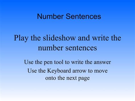 Number Sentence Template Ppt