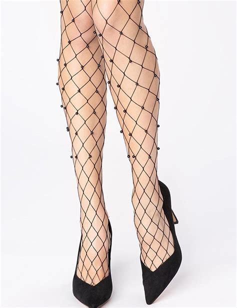 Колготки в крупную сетку Marilyn CHARLY PEARLS черный, UN купить в ...