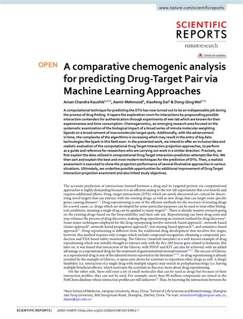 Pdf A Comparative Chemogenic Analysis For Predicting Drug Target Pair Via Machine Learning