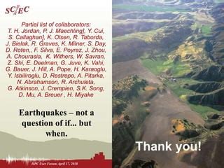 HPC Use For Earthquake Research PPT