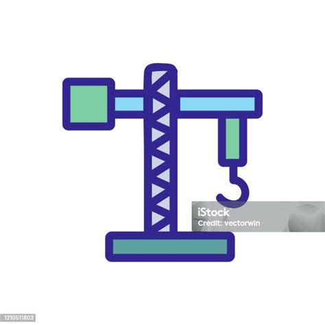 크레인 구성 아이콘 벡터입니다 격리된 등고선 기호 그림 건설 산업에 대한 스톡 벡터 아트 및 기타 이미지 건설 산업 건축 교통수단 Istock