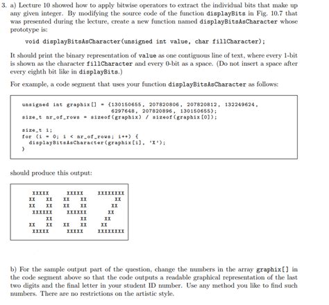 Solved 3 A Lecture 10 Showed How To Apply Bitwise
