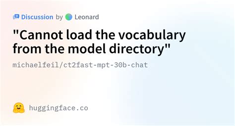 Michaelfeil Ct Fast Mpt B Chat Cannot Load The Vocabulary From The Model Directory