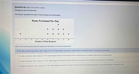 Solved Question 8multiple Choice Worth 2 Points Histograms And Line Plots Mc The Line Plot