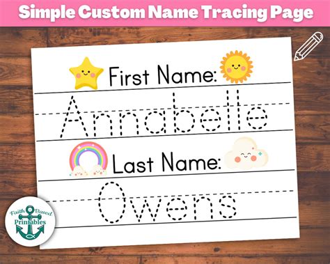 Custom Name Tracing Sheet For Girls Handwriting Practice Personalized Name Trace Simple
