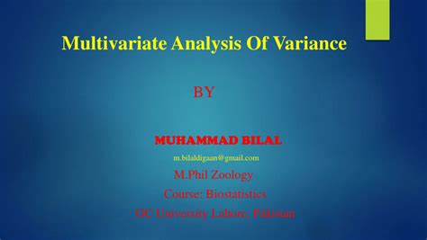 Pdf Multivariate Analysis Of Variance