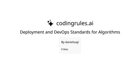 Deployment And Devops Standards For Algorithms Coding Rules