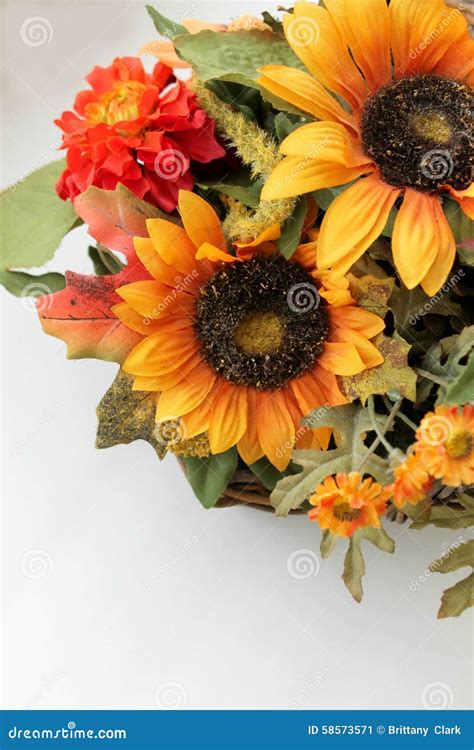 Fall Flower Bouquet With Sunflowers Decoration Stock Image Image Of