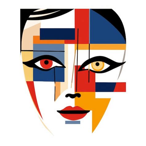 Premium Photo Geometric Constructivism Abstract Face Of A Modern Woman