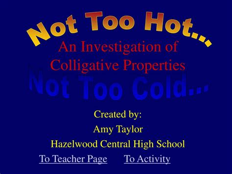 Ppt An Investigation Of Colligative Properties Powerpoint Presentation Id 382698