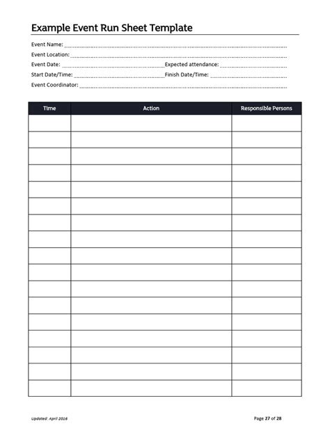 Running Sheet Template Pdf Running Sheet Template Pdf
