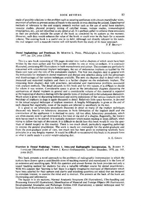 Pdf Exercises In Dental Radiology Volume 1 Intra Oral Radiographic Interpretation By Robert