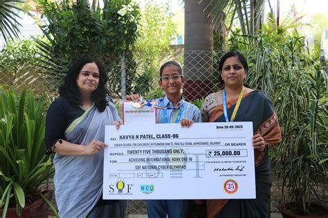 kavya n patel national cyber olympiad international rank 1