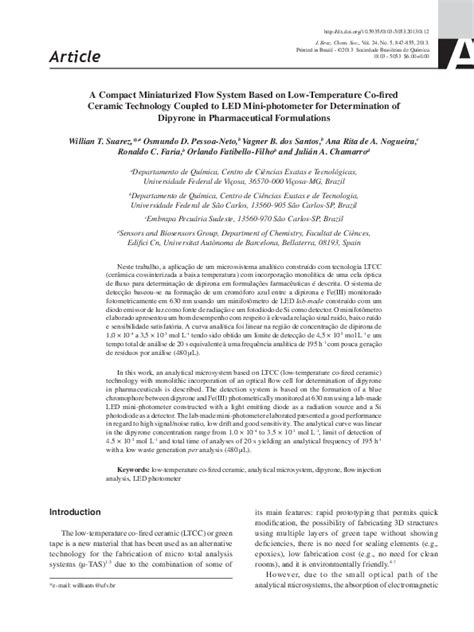Pdf A Compact Miniaturized Flow System Based On Low Temperature Co Fired Ceramic Technology