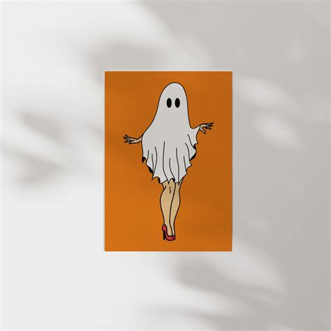 Ghost Pinup Girl American Traditional Tattoo Art Print Etsy